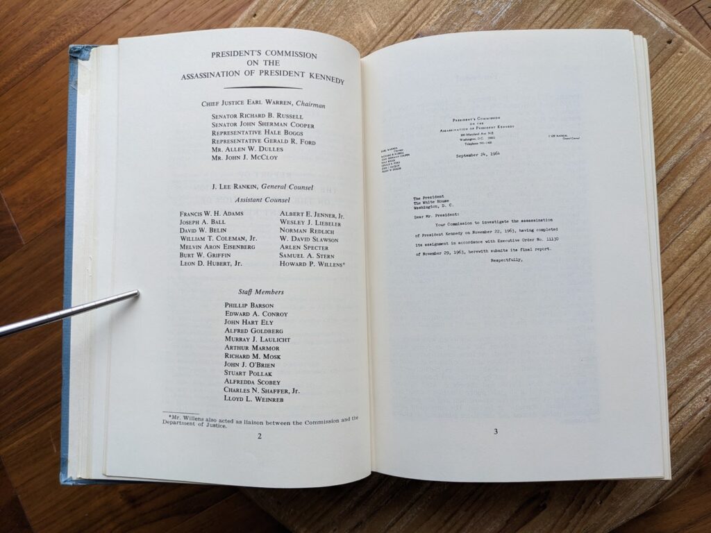 1964 REPORT OF THE WARREN COMMISSION: The Assassination of President ...