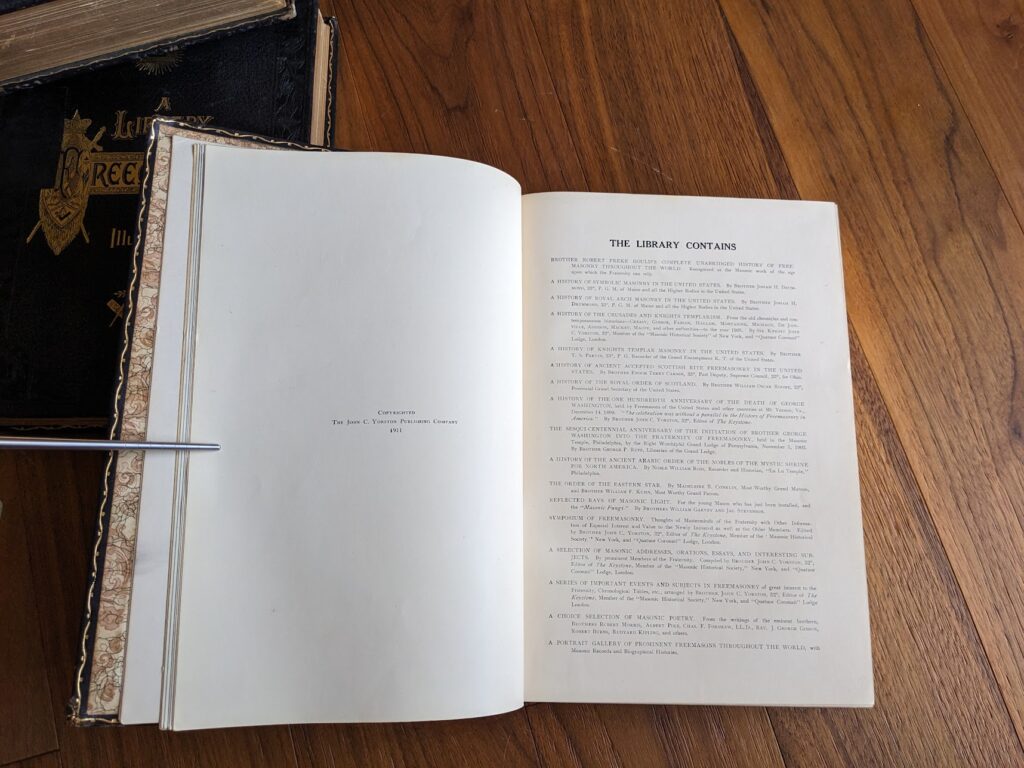 1911 A Library of Freemasonry Illustrated – Leather First edition Five ...